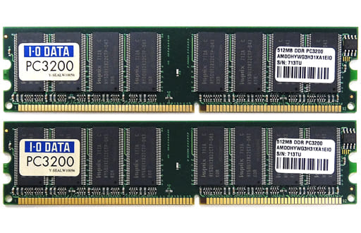 駿河屋 - メモリー 1024MB(512MB×2枚組) [DR400-512M×2]（その他PCパーツ）