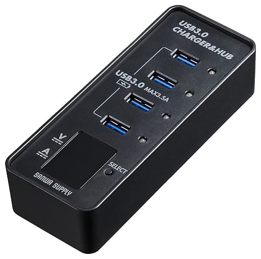 PC hardware Sanwa Supply USB3.0 Hub with USB Voltage & Ammeter [USB ...