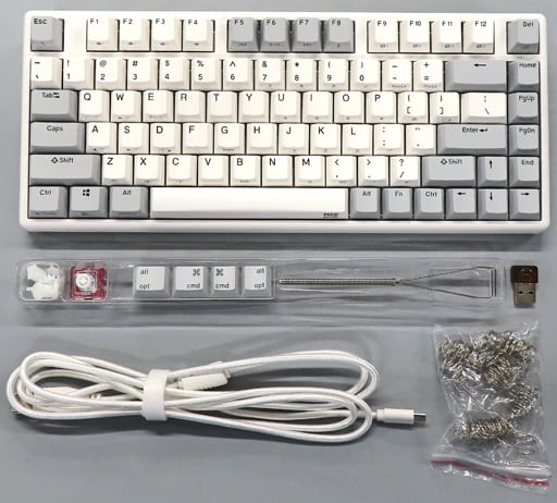 AKEEYO NIZ Wired / Bluetooth Capacitive Contactless Keyboard (82 Key / White) [Micro82EC (S) Ble ...