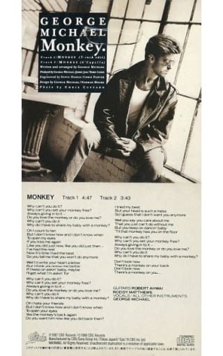 Single CD George Michael / MONKEY/A' Capella (Condition : missing ...
