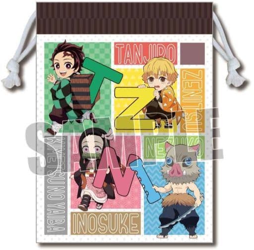 A. Sumijiro & Nemako & Zenitsu & Inosuke (alphabet ver.) drawstring bag ...