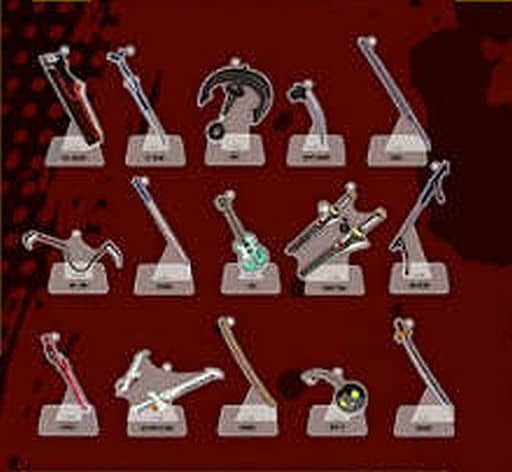 All 15 Kinds Set Weapon Acrylic Stand Key Holder "DMM Scratch! GUILTY ...