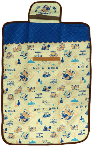 Mini-Size Picnic Mat "Tanuki and Kitsune KUJI - Relax in the Mountains ...