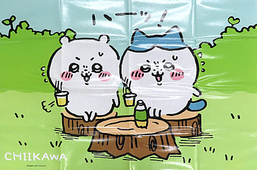 Chikakawa & bigeye thresher (Ha!) Picnic sheet "Chikakawa is small and ...