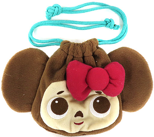 Cheburashka face type drawstring bag "Cheburashka x Hello Kitty ...