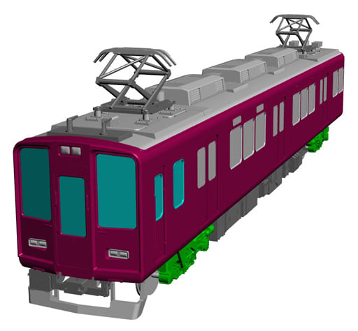Railway model HO Gauge 1/80 Hankyu 8000 Series Plastic Kit 2 Cars Total ...