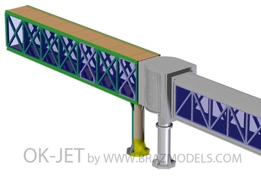 1/144 Boarding bridge connecting airport terminal building to jetway ...