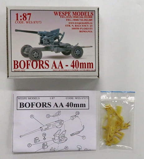 Plastic model 1/87 BOFORS AA-40mm - Bofors 40 mm Machine Gun - Resin ...