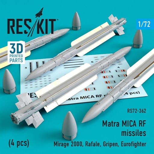 1/72 Matra MICA RF 4 Air-to-Air Missiles Detail-up Parts [RSK72-0362 ...