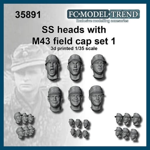 Plastic model 1/35 Germany SS SSR M43 Standard Helmet Wearing Headset 1 ...