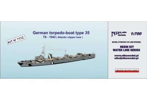Plastic model 1/700 German Torpedo Boat 35 Type T-8 1942 (Atlantic Bow ...