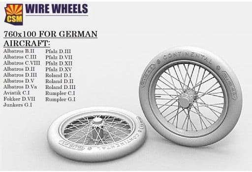Plastic model 1/32 ww. I German Military Aircraft 760x100mm Spoke Wheel ...