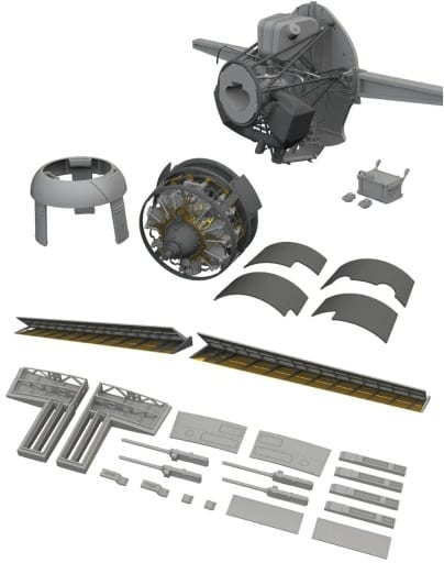 1 / 48F4F-3w / Initial Engine Advanced Parts Set for Eduardo "BIG SIN ...