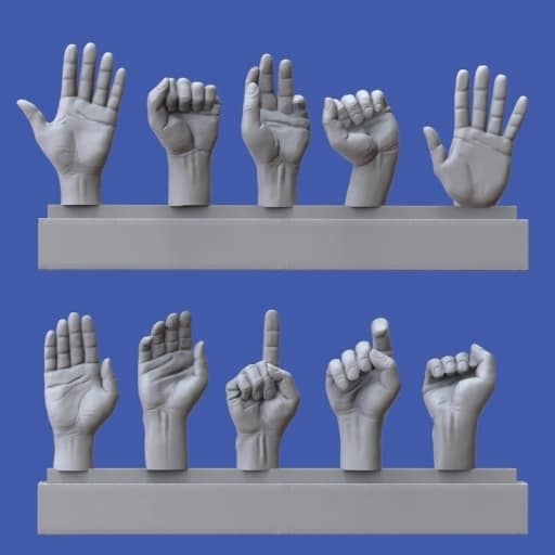 1/16 General-Purpose Hand Assorted Set No. 3 Hand Sign Detail-Up Parts ...