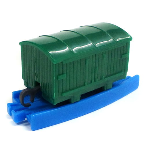 Toy Roofed freight car + straight rail "Capsule Plarail Kikansha Thomas ...