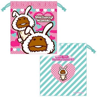 White Rabbit Nameko drawstring bag "Sawari Detective Nameko Cultivation ...