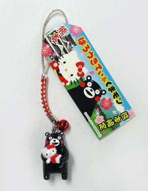 Kitty & Kumamon (Hug) Netsuke (Red x Silver) 「 Hello Kitty & Kumamon ...