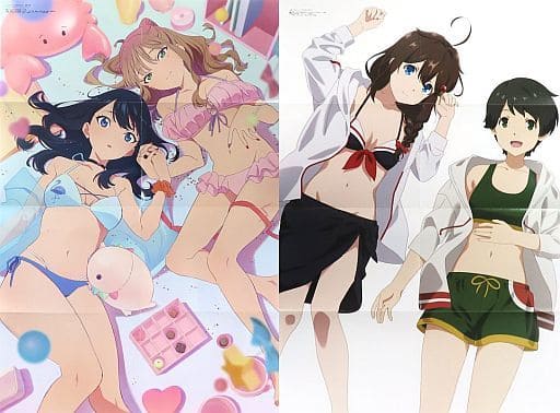 Poster Double-sided Big Poster Takarada Rokka & Minami Yumeme / Shigure & Mogami "Grid Man ...