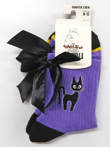 Jiji Socks Purple 9 ~ 11 inch "KIKI'S DELIVERY SERVICE" Studio Ghibli × ...