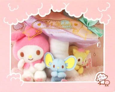 My Melody & Flat-kun & Risu-kun (Kinoko) Diorama Mascot Plush toy ...