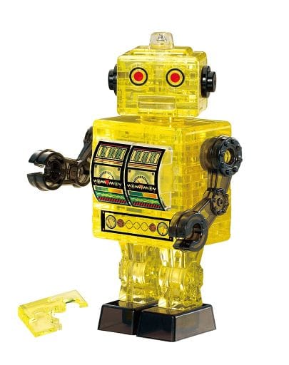 Crystal Puzzle Tin Robot Yellow 3D Jigsaw Puzzle [50201] | Toy Hobby ...