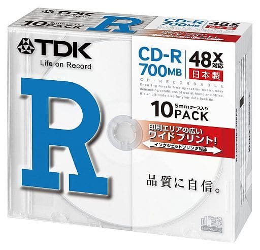 CD-R TDK Data CD-R 48 x 700 mb 10-Pack Set [CD-R80PWDX10B] | Electric ...