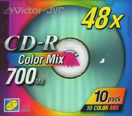 CD-R JVC Data CD-R Color Mix 700 mb 48 x 10-sheet Pack [10CD-700XE ...