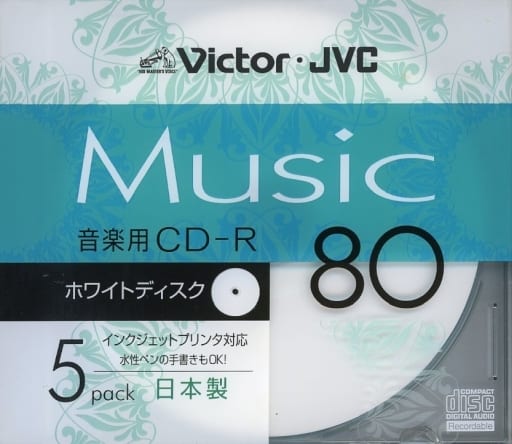 JVC Recording CD-R MUSIC80 700 mb 80 min 24 x 5 pack [CD-A80PR5 ...