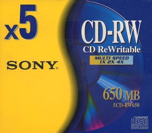 CD-RW 650 mb 5-pack for Sony Data [EJ5CD-RW 650] | Electric appliances ...