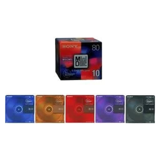 Sony Mini Disc for Sound Recording 5 Color Mix Pack 80 min 10 Pack ...