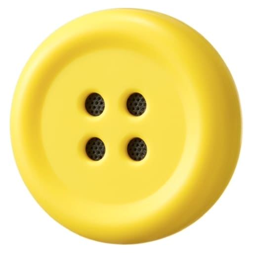 駿河屋 - 博報堂 Pechat ボタン型スピーカー (イエロー) [P01]（その他携帯サプライ他）