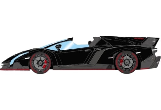 1/43 Lamborghini Veno Roadster 2015 (Black) [EM451H] | Toy Hobby ...