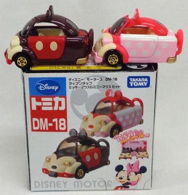 Minicar タップンタップ Mickey Mouse (Brown x Red) & Minnie Mouse (Pink) Set "Tomica Disney Pixar Motors ...