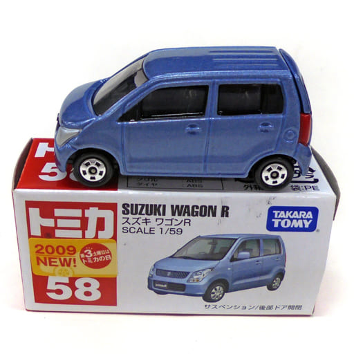 1/59 Suzuki Wagon R (Sky Blue / Red Box / Made in China) "Tomica No. 58 ...