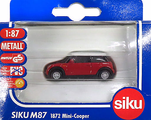Minicar 1/87 SIKU M87 1872 Mini-Cooper (Red x White) [1872] | Toy Hobby ...