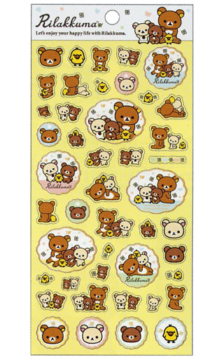 Happy life with Rilakkuma theme (yellow / foil pressed) sticker ...