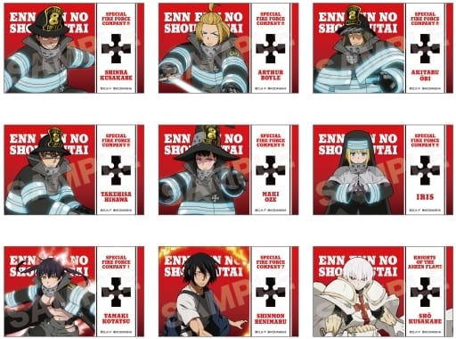 Sticker sticker 9-Type Set "Fire Force Satin Sticker Series 1" | Goods ...