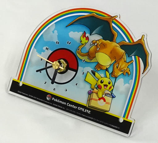 Clock and wall clock Pikachu & Charizard Original Acrylic Desktop Watch ...