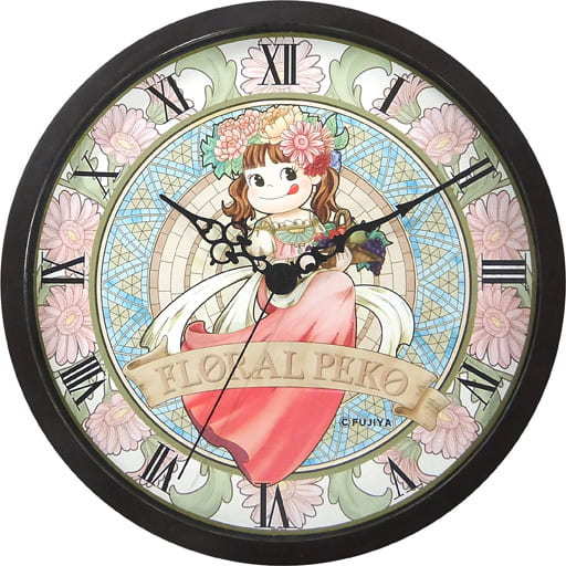 [Hook for wall clock missing] Peko-chan floral Peko-chan wall clock ...