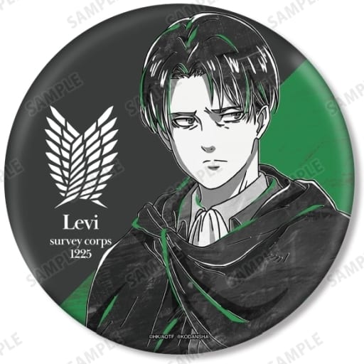 Badge Pins Captain Levi, Ani-Art BLACK LABEL BIG metal badge, "Attack ...