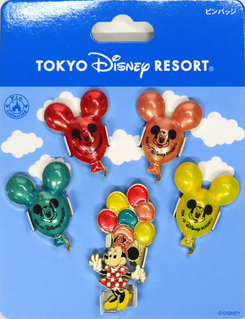 Minnie Mouse & Mickey Balloon Pin Badge Set (5-piece Set) "Disney ...