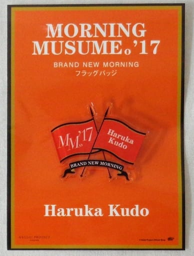 Haruka Kudo (Morning Musume' 17) Flag Badge (Orange) "BRAND NEW MORNING" Hello! Project Official ...