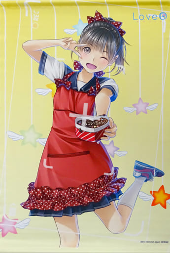 Tapestry "PS4 Soft LoveR" Sofmap Purchase benefits, B2 Tapestry with Yuina 箕星, drawn by Taro ...