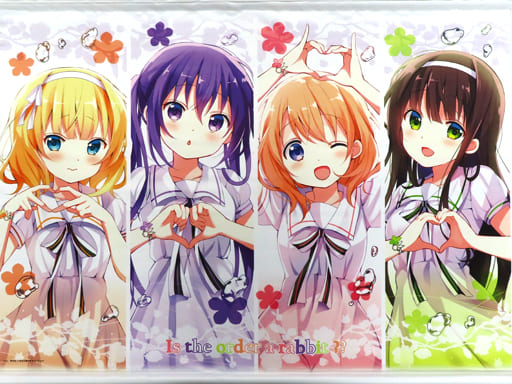 駿河屋 - [破損品] 高校生組(ハートポーズ) B1タペストリー 「ご注文はうさぎですか??」 C97グッズ（タペストリー）