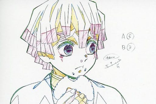 Zenitsu Agatsuma (rice ball) exhibition original picture post card ...