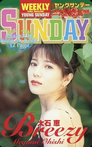 Female idol and actors telephone card "Megumi Oishi" Weekly Young Sunday, Early Spring | Toy ...