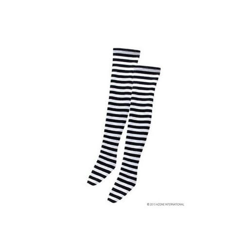 Doll accessory Alice Striped Knee Socks for 48/50cm (Black x White ...