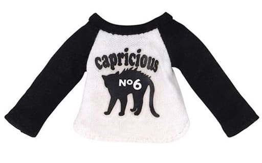 Doll accessory 1/12 Nyanko Raglan T-Shirt for Pico Nemo (Black x White ...