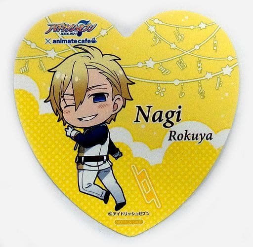 ROKUYA NAGI (costume) heart-shaped coaster "" Idolish Seven × ...