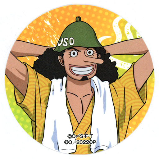 Usopp (round shape) coaster "ONE PIECE FILM RED x Gokurakuyu Co., Ltd ...